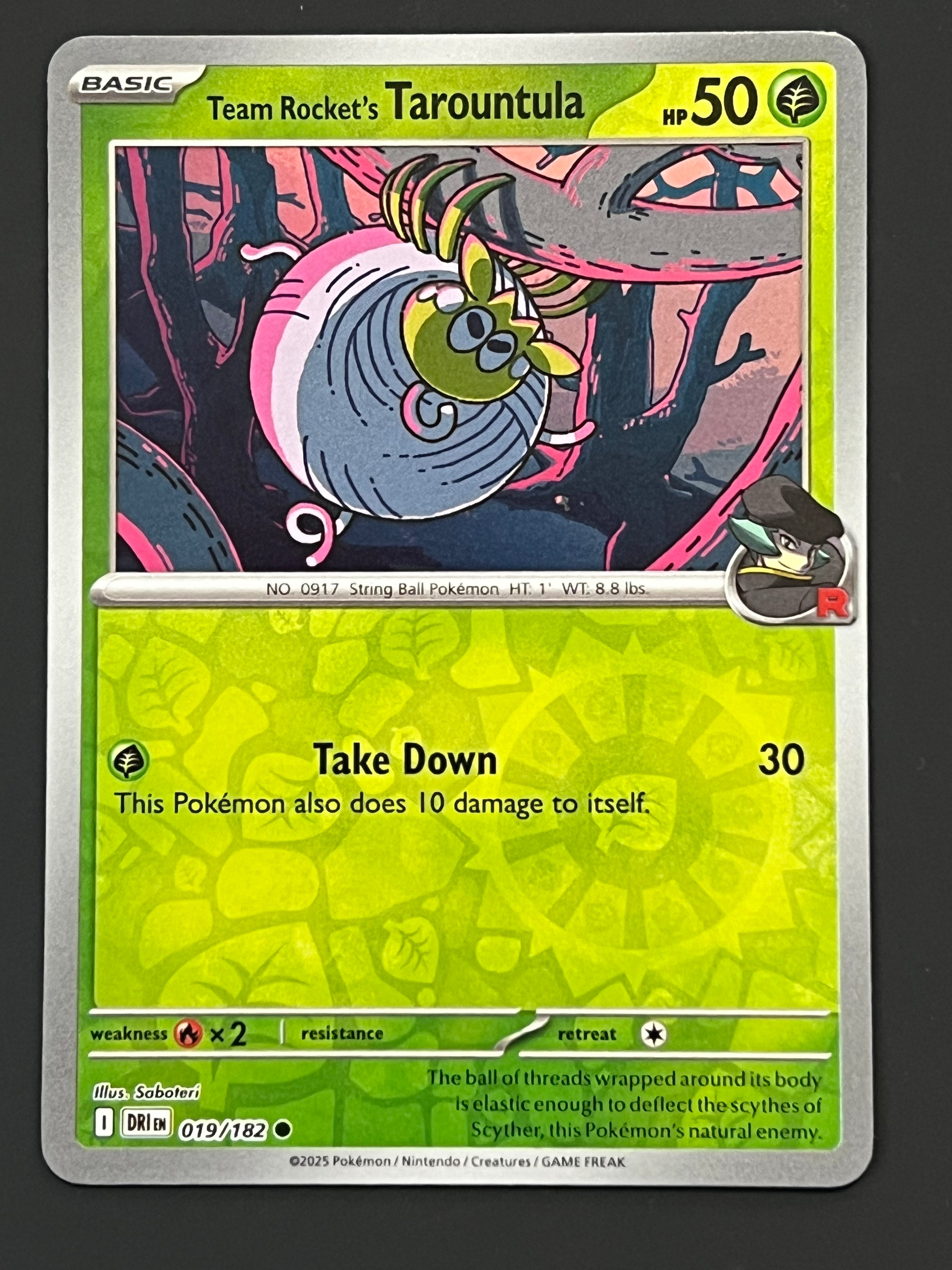 019/182 Team Rocket’s Tarountula - Pokémon Destined Rivals Common Reve ...