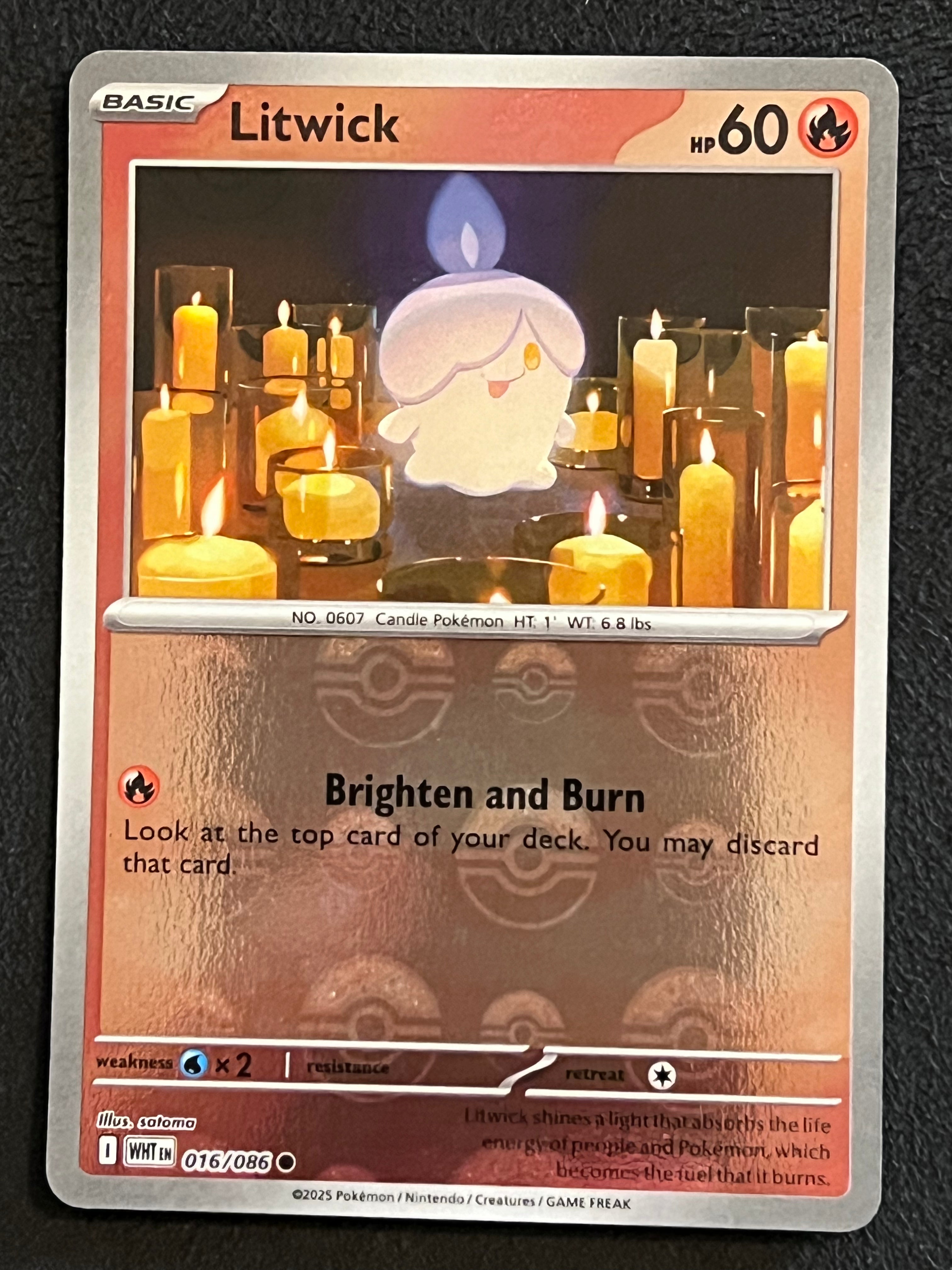 016/086 Litwick - Pokémon White Flare Common Reverse POKEBALL – Jarvvos